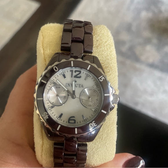 Invicta | Jewelry | Invicta Nib Ladies Brown Ceramic Chronograph | Poshmark